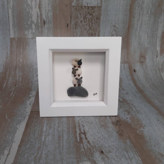 Pebble Sheep Stack Framed Artwork | Etsy UK