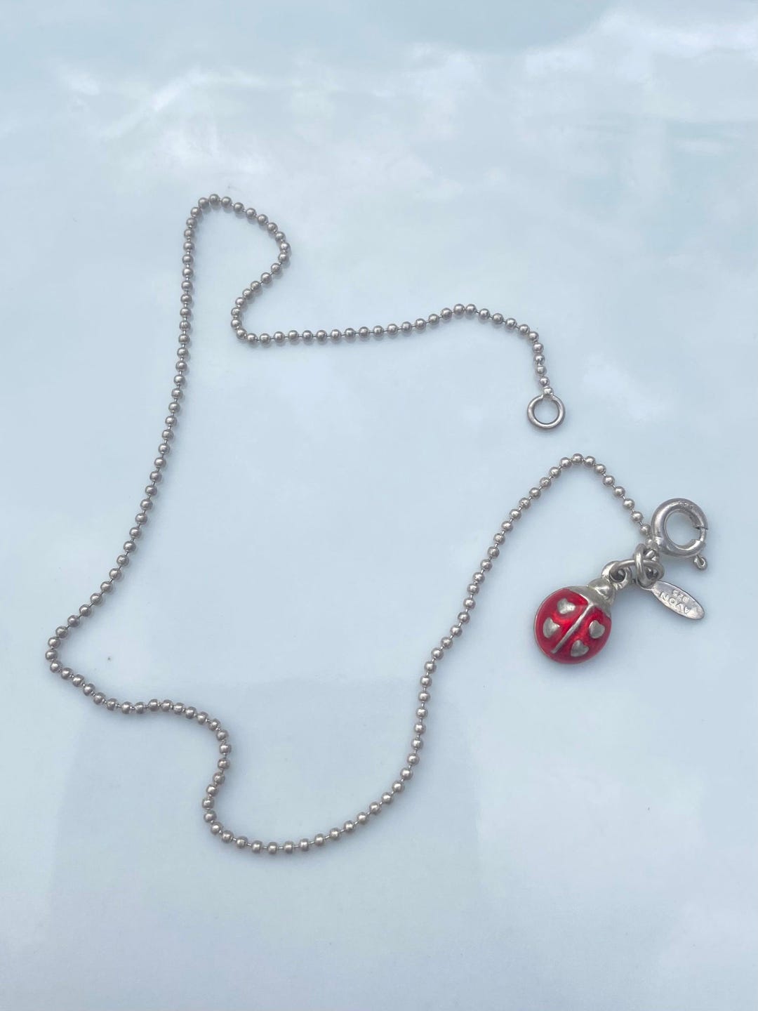 Ladybug Enamel Sterling Silver Ankle Bracelet, Vintage Ankle Bracelet ...