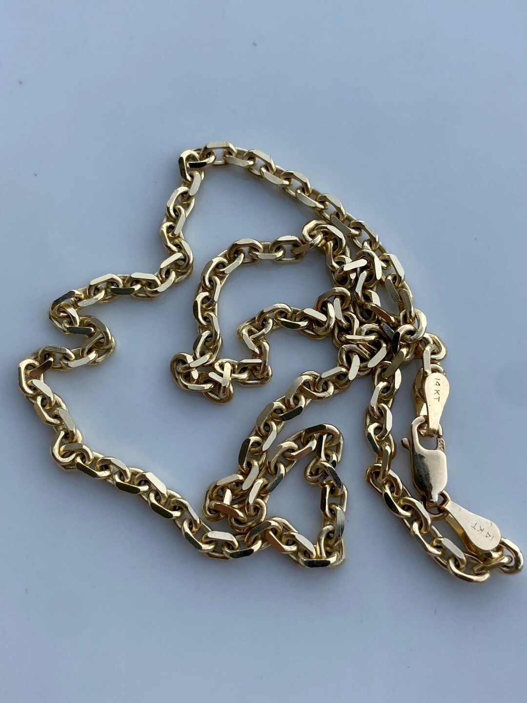 Biker Link 14k Yellow Gold Solid Chain, 14k Solid Yellow Gold Chain ...