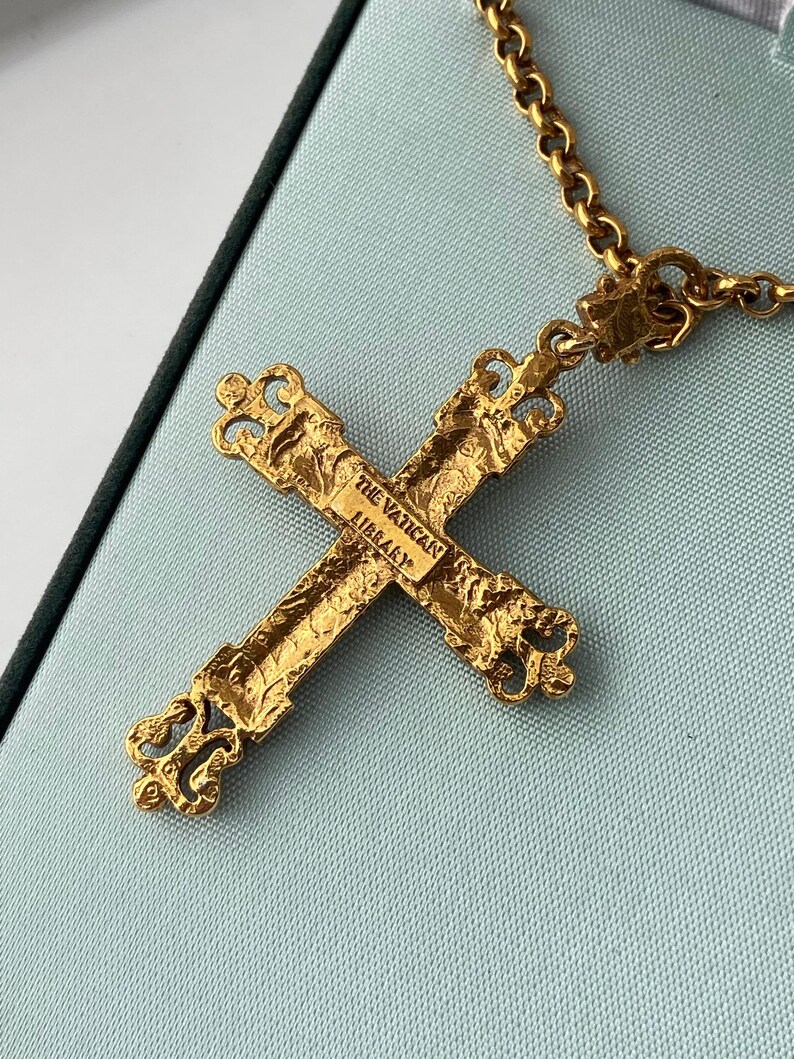 The Vatican Library Collection Gold Plated Costume Cross Necklace ...
