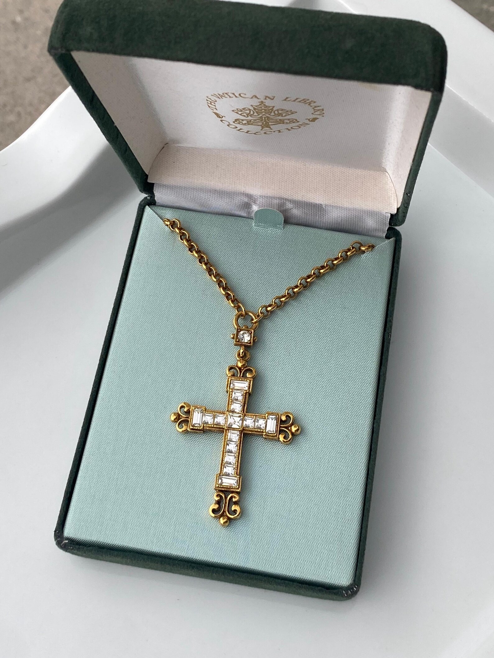 The Vatican Library Collection Gold Plated Costume Cross Necklace ...