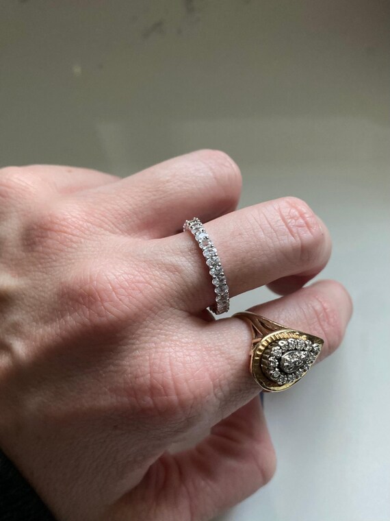 Cz Sterling Silver Stacker Infinity Band, Vintage Sta… - Gem
