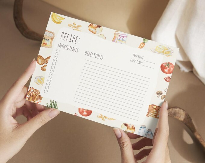 Editable Recipe Card Template | Customizable Recipe Cards | Printable ...