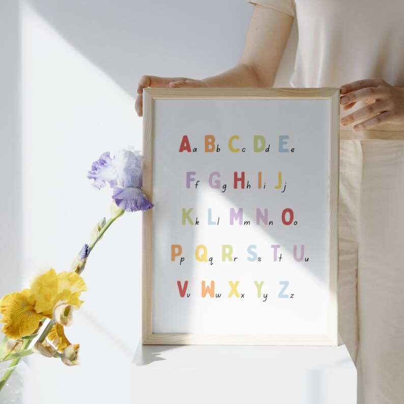 Learn the Alphabet Printable Wall Art, Printable Poster for Toddler's ...