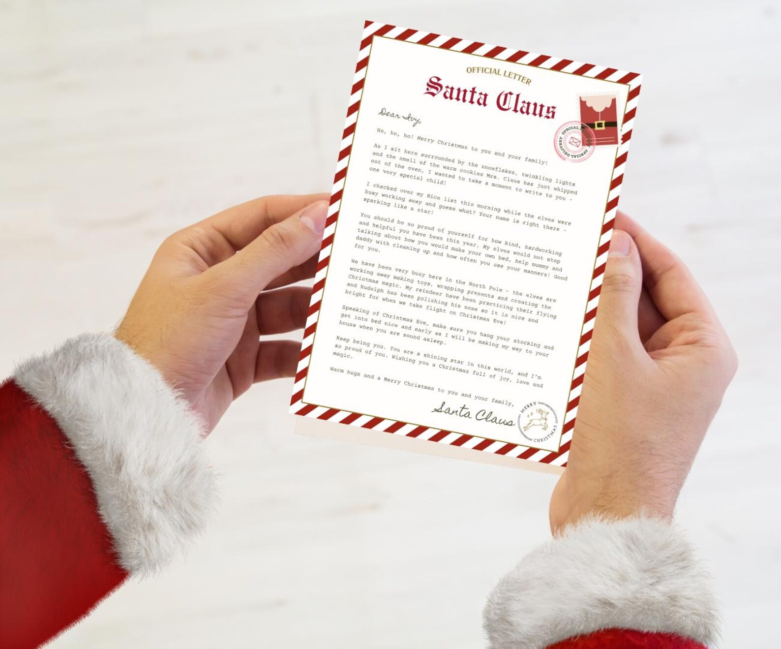 Letter From Santa Editable Instant Download, Personalized Letter From ...