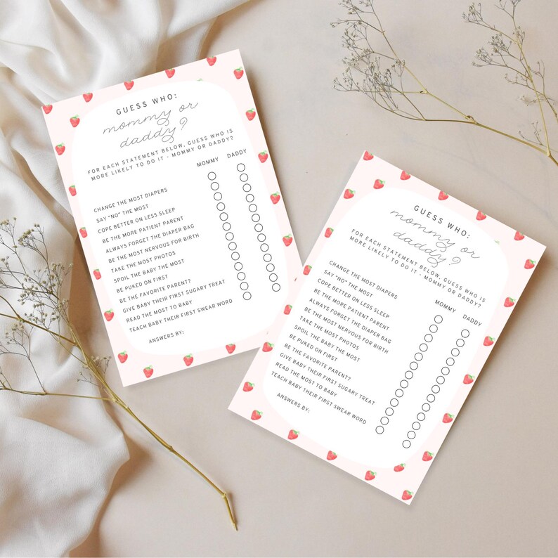 Guess Who - Mommy or Daddy Baby Shower Game, Editable A5 Canva Template ...