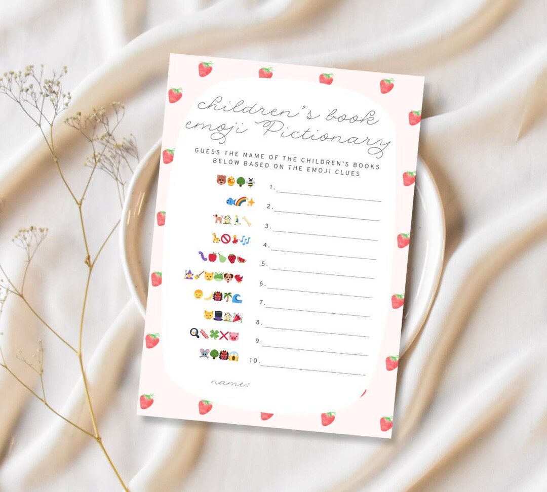 Children's Book Emoji Pictionary Baby Shower Game (DIY Canva Template ...