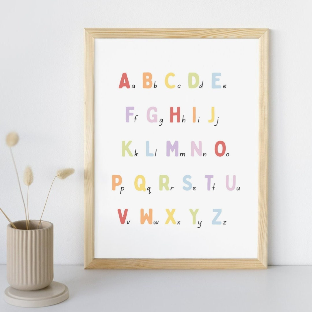 Learn the Alphabet Printable Wall Art, Printable Poster for Toddler's Room, Digital Download ...