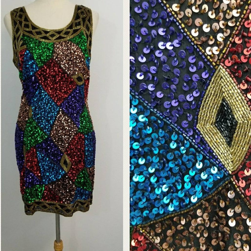 Sequin Pattern Dress - Etsy