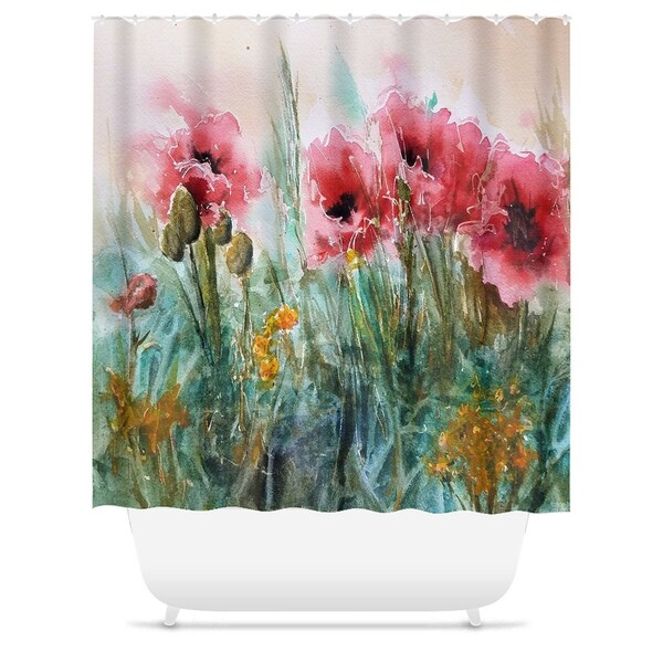 Poppy Shower Curtain Etsy