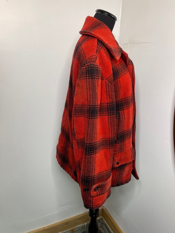 1950s red hunting hand tailored plaid coat - Gem