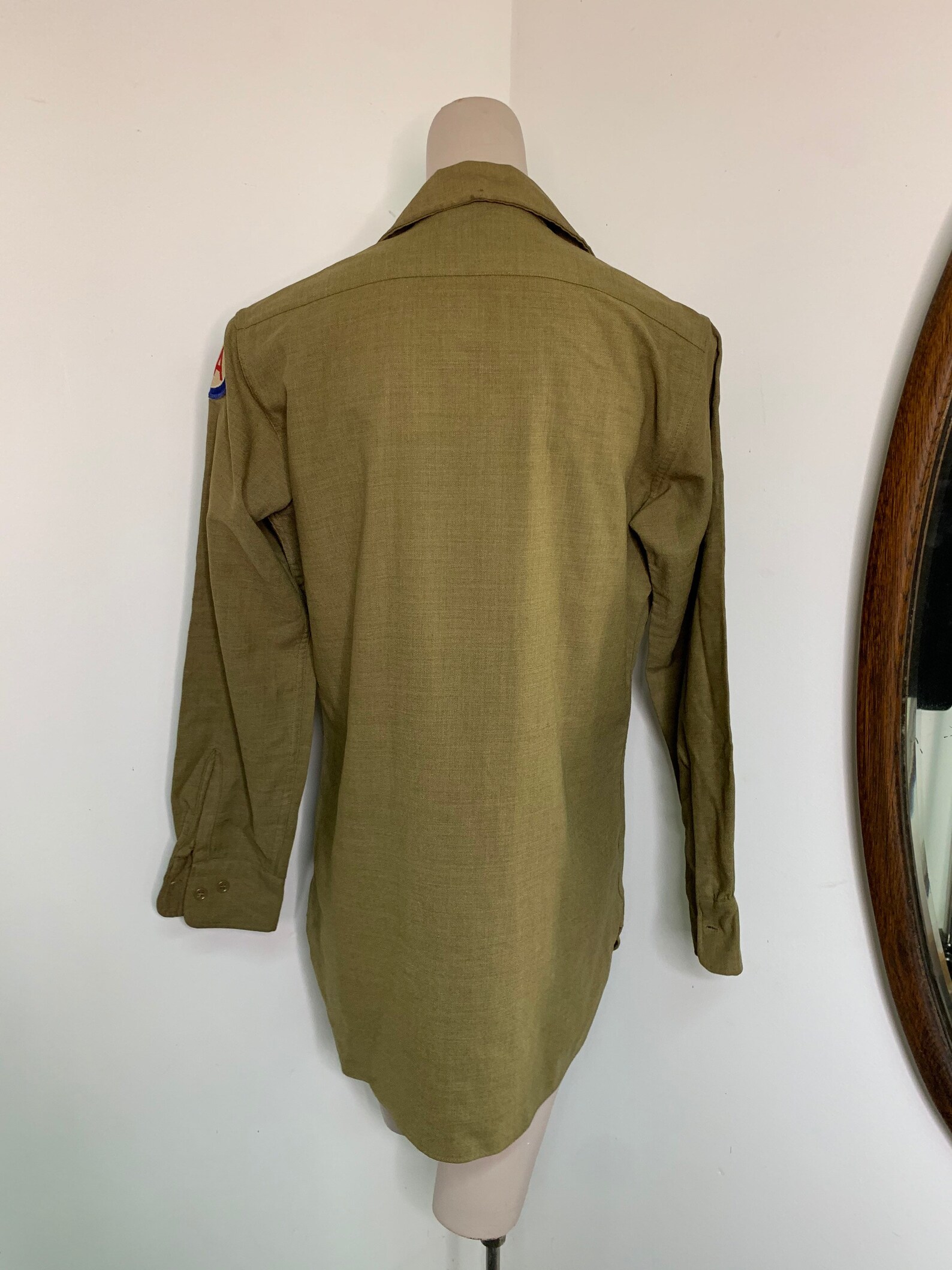 WW2 M1937 US Army Flannel Uniform Shirt With Honorable Discharge Patch ...