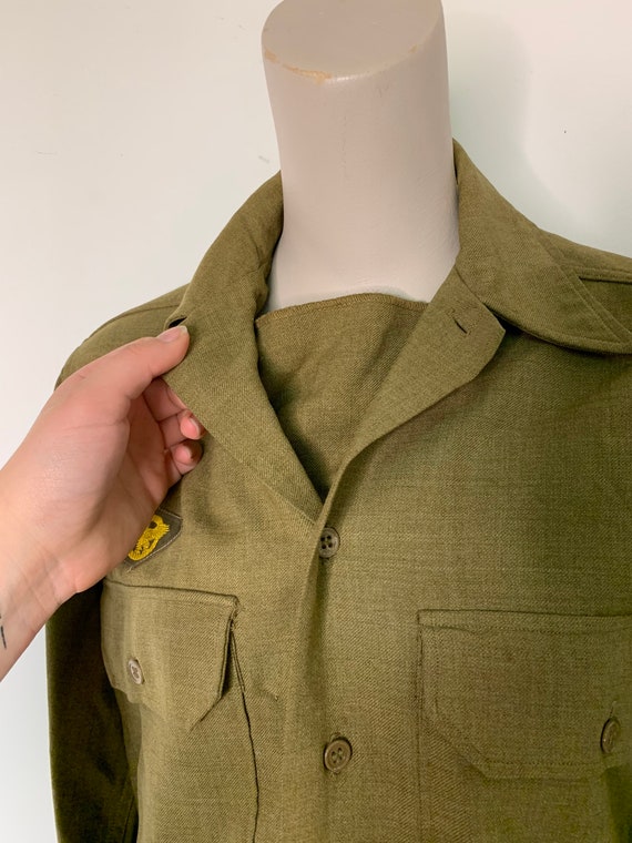 WW2 M1937 US Army flannel uniform shirt with Honorabl… - Gem