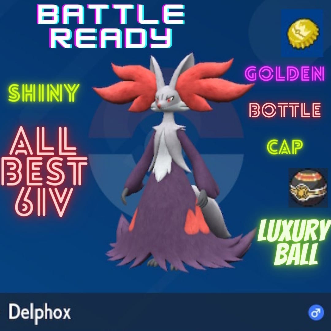 Delphox Shiny 6IV Pokemon Scarlet Violet Fast Trade EV - Etsy
