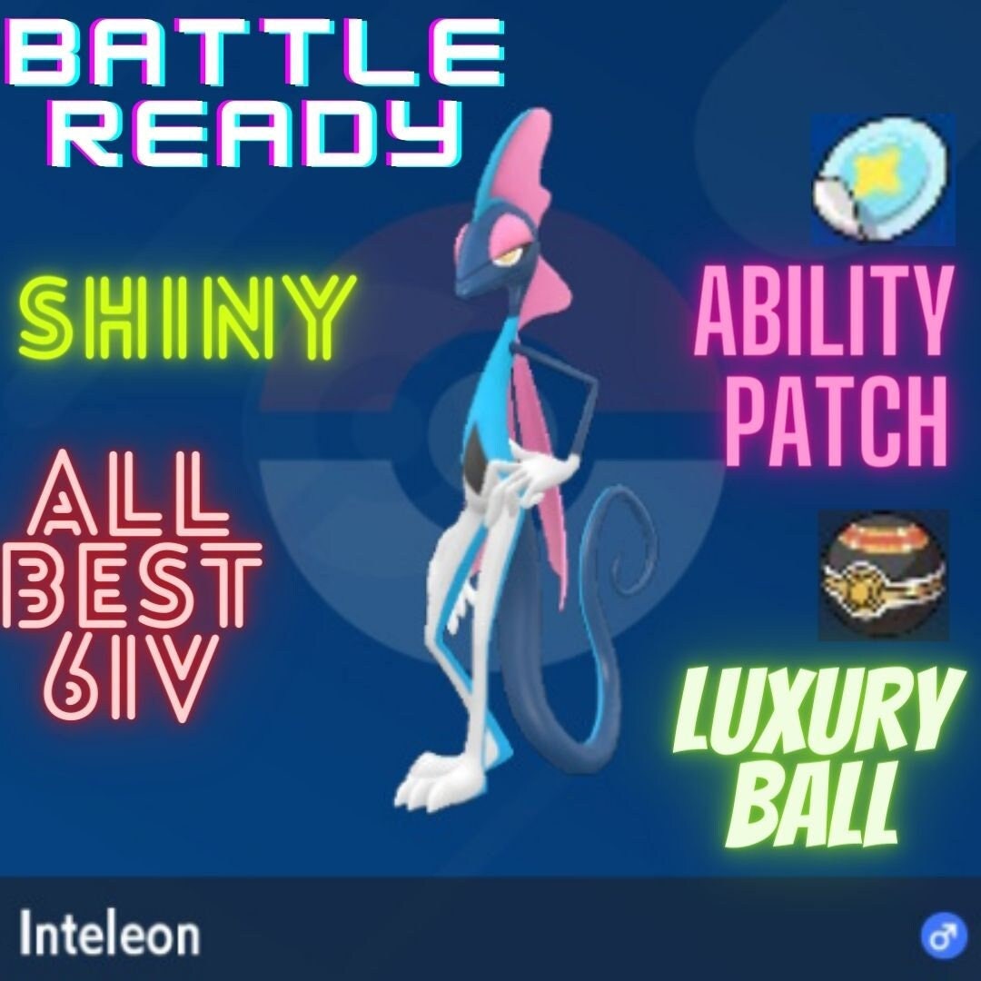 Inteleon Shiny 6IV Pokemon Scarlet Violet Fast Trade EV - Etsy