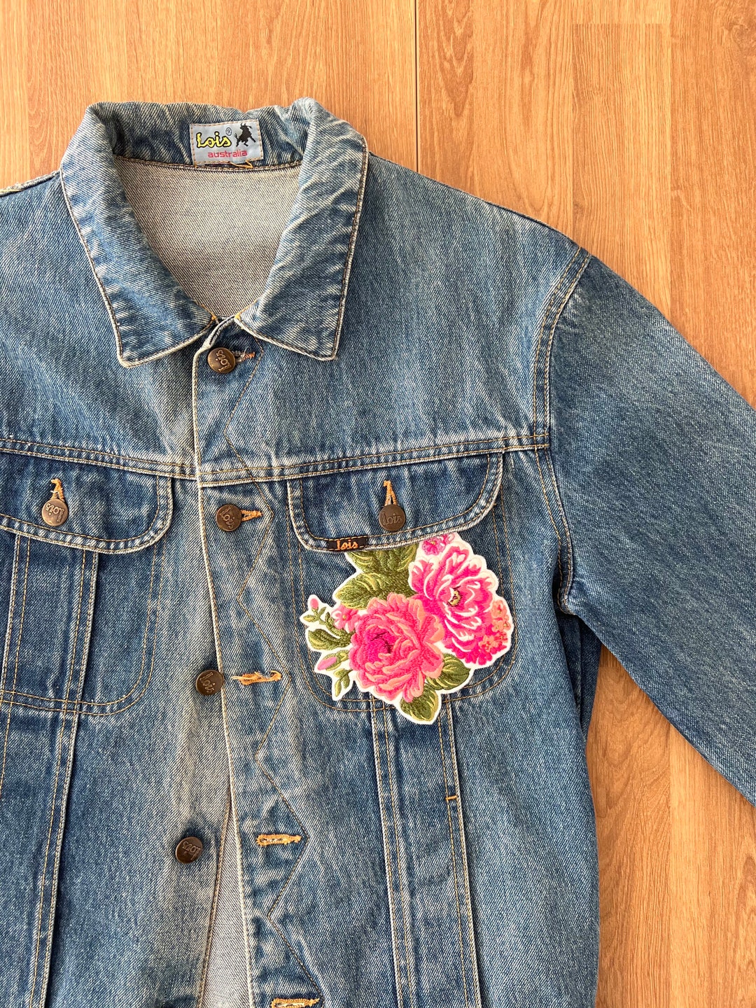 Embroidered Patch Rose Hydrangeas Floral Large Handmade in Australia - Etsy