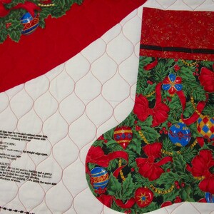 Vintage Tree Skirt Stocking VIP CRANSTON Quilted Fabric Panels o ...