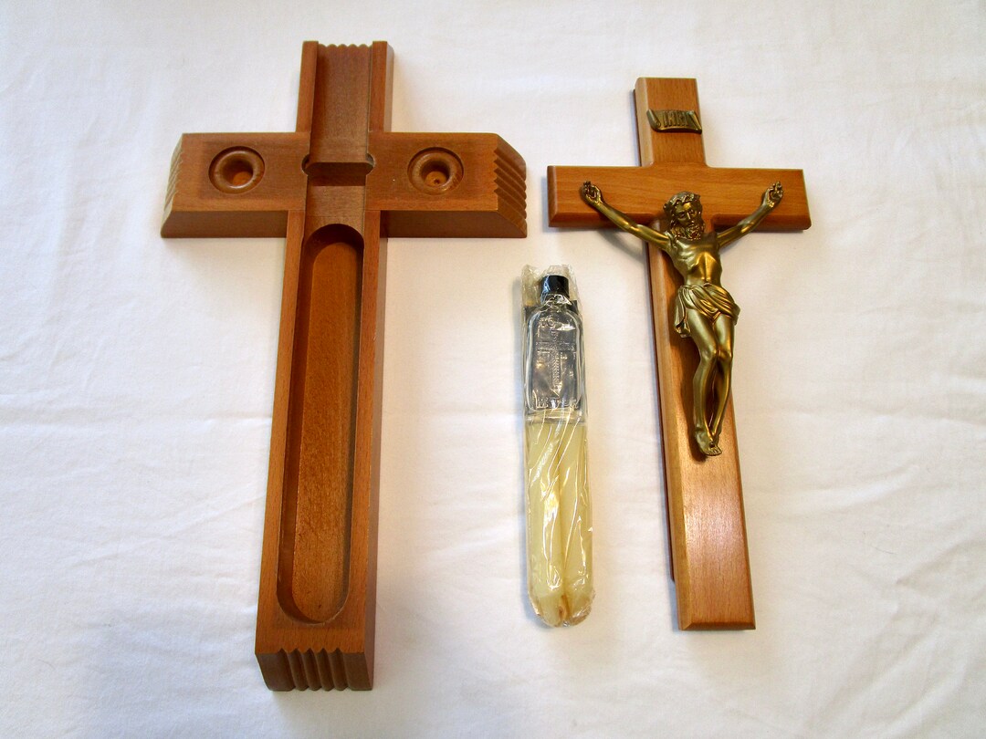 Vintage Crucifix Last Rite Jesus Cross Catholic Sick Call 13.25x7.5 ...