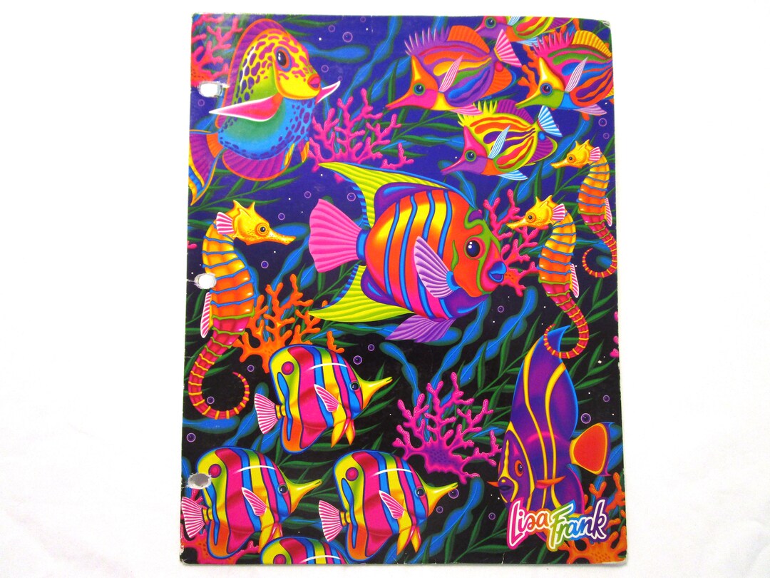 Vintage LISA FRANK Folder ALOHA Tropical Fish Seahorses - Etsy