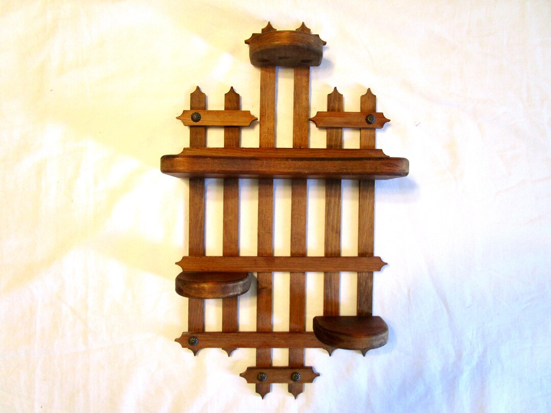 Vintage Shelf Wood Large Wall Shelf 3 Tier 19" Tall 4 Shelves Nick ...