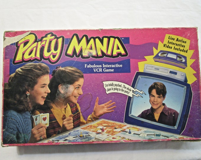 1993 Vintage Party Mania Board Game Interactive VCR Game 90S Complete ...