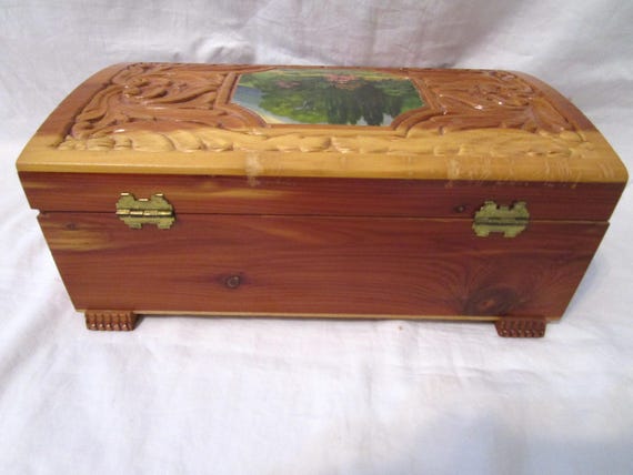 Vintage Jewelry Chest Candy Box Trinket LOCK KEYS Car… - Gem