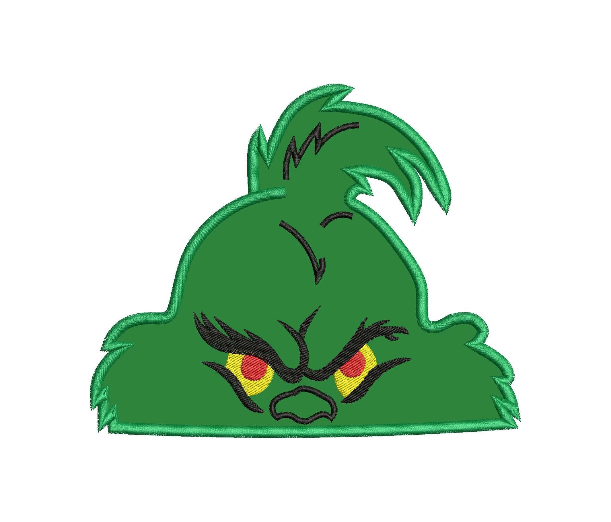 The Grinch Head Applique Embroidery Design INSTANT DOWNLOAD | Etsy