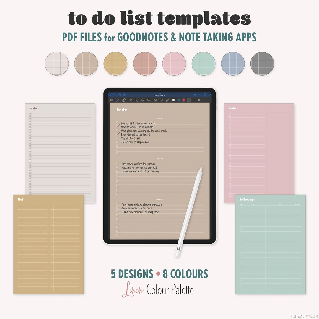 Digital To Do List Template Goodnotes To Do List PDF Ipad To Etsy