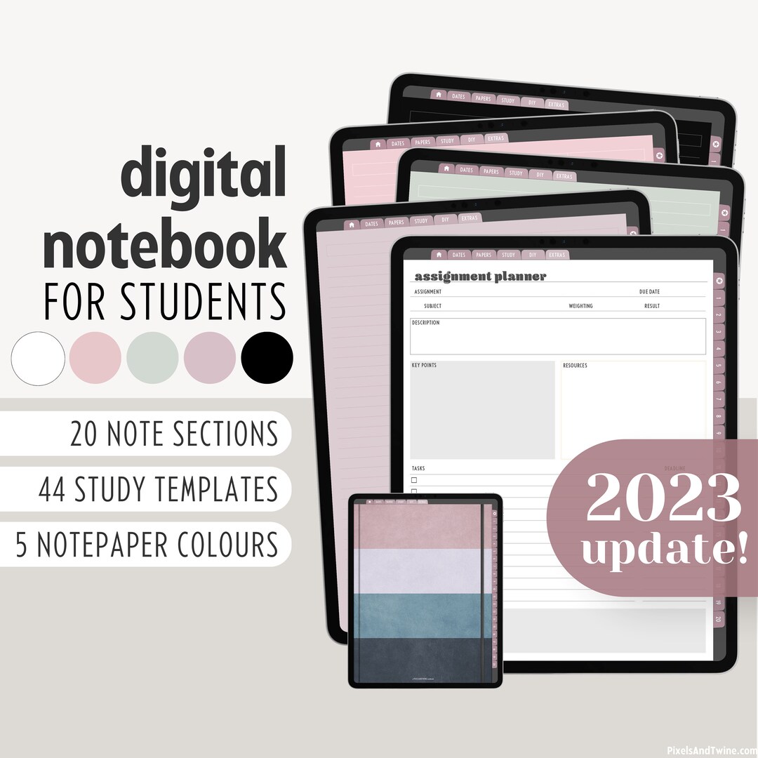 Digital Notebook Goodnotes Notebook Student Notebook 20 Tab - Etsy