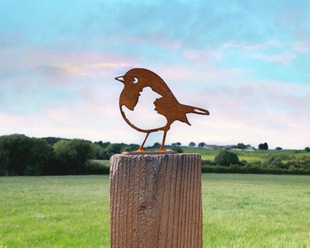 Rusty Robin Post Topper - Etsy