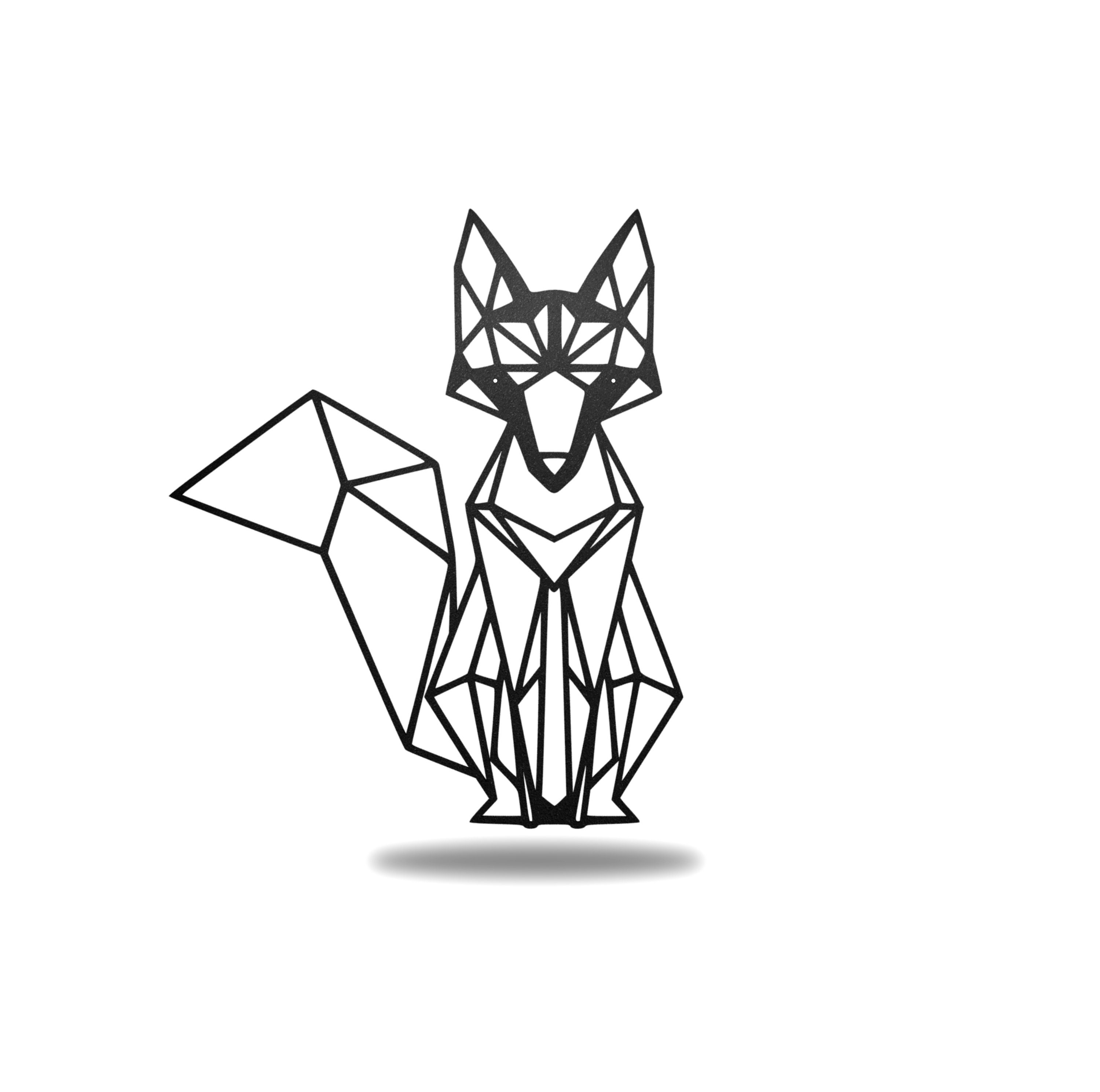 Geometric Fox Metal Wall Art - Etsy