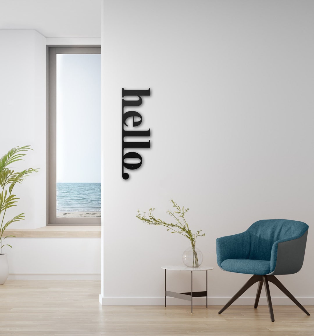 Hello Metal Wall Art - Etsy UK