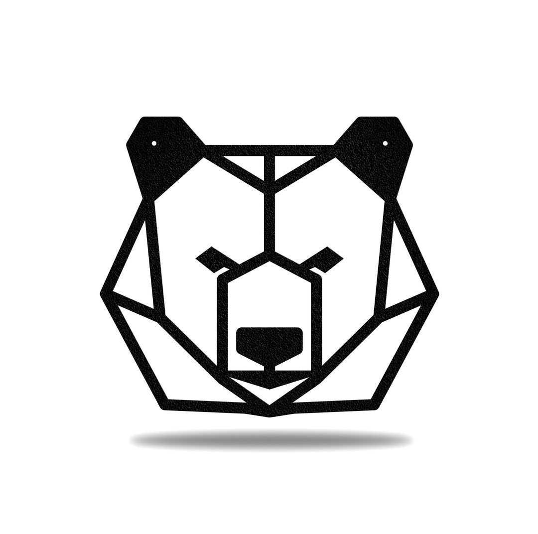 Geometric Bear Head Metal Wall Art - Etsy