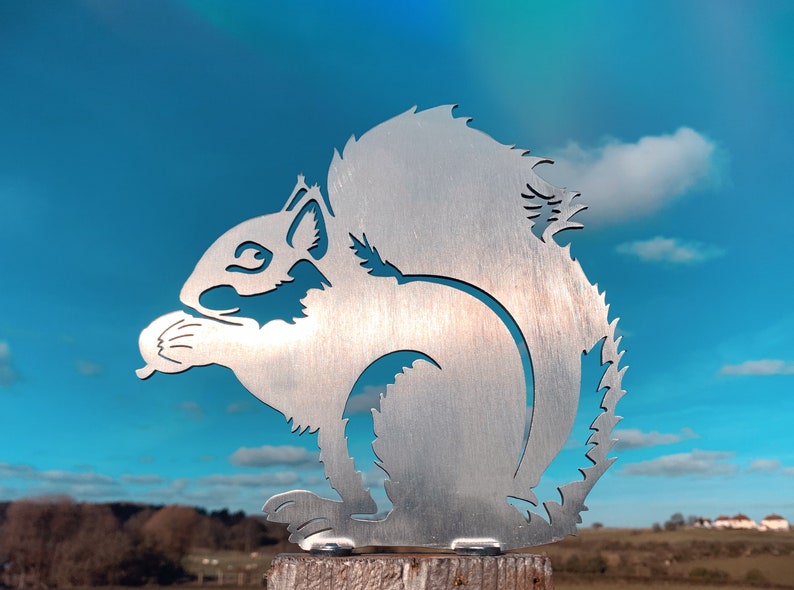 Rusty Squirrel Fence Topper - Etsy UK
