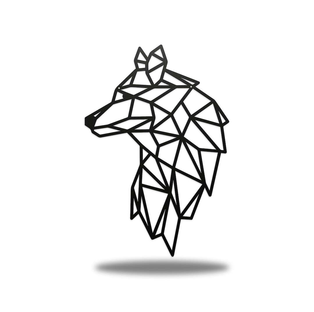 Geometric Wolf Metal Wall Art - Etsy