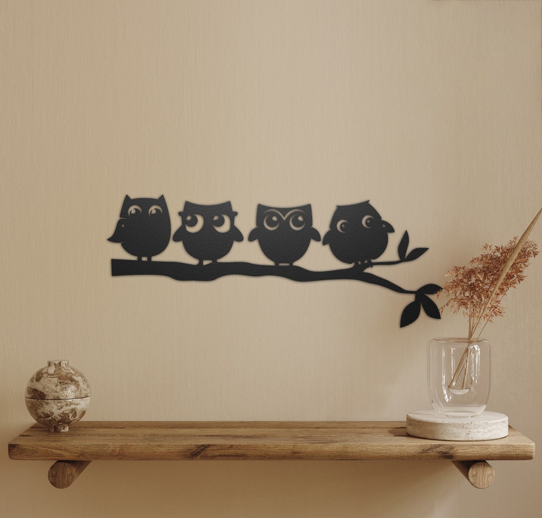 Four Owls Wall Art - Etsy