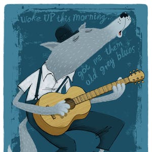 Limited Edition Giclée Print of Musical Wolf. Signed by - Etsy UK