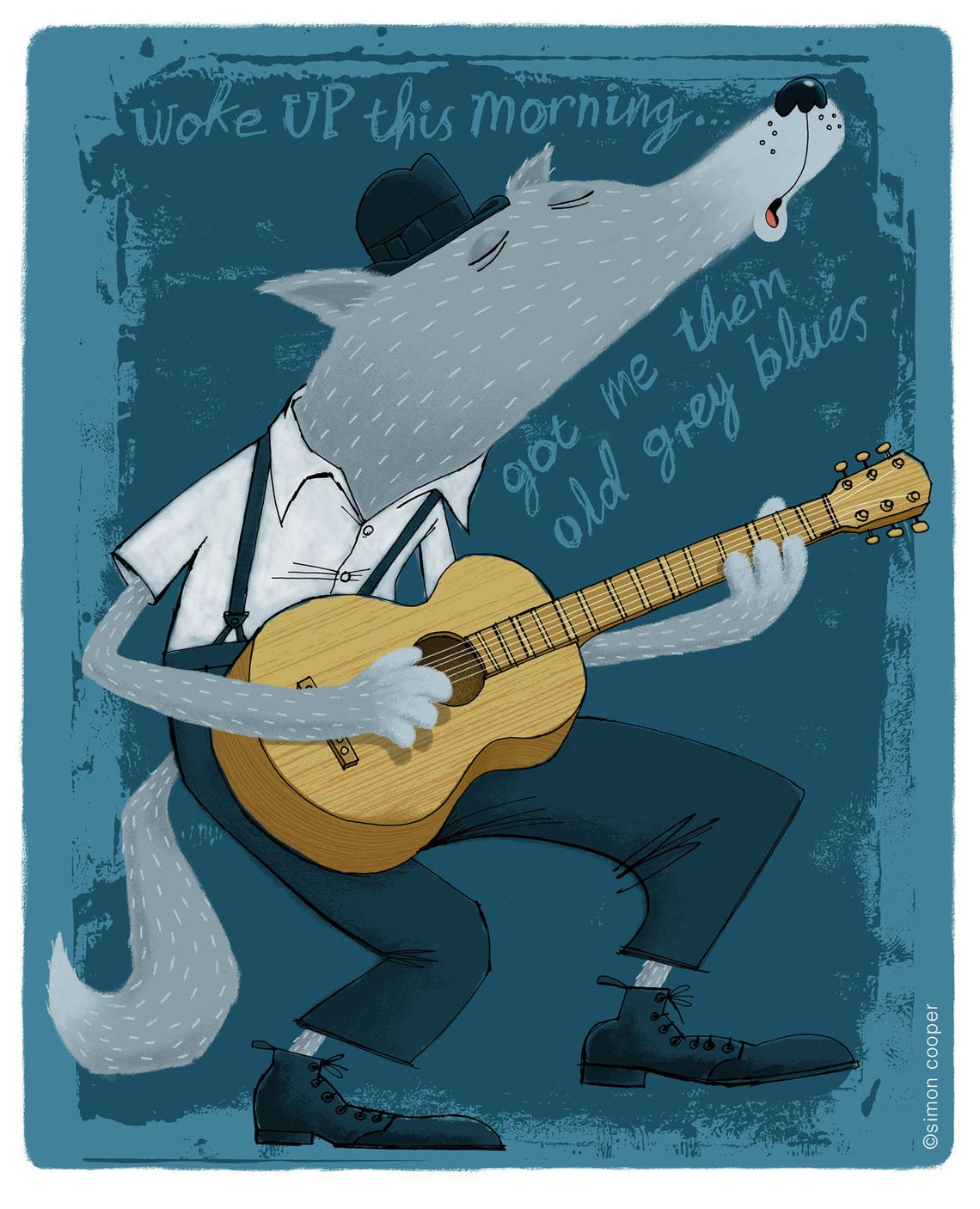 Limited Edition Giclée Print of Musical Wolf. Signed by - Etsy UK