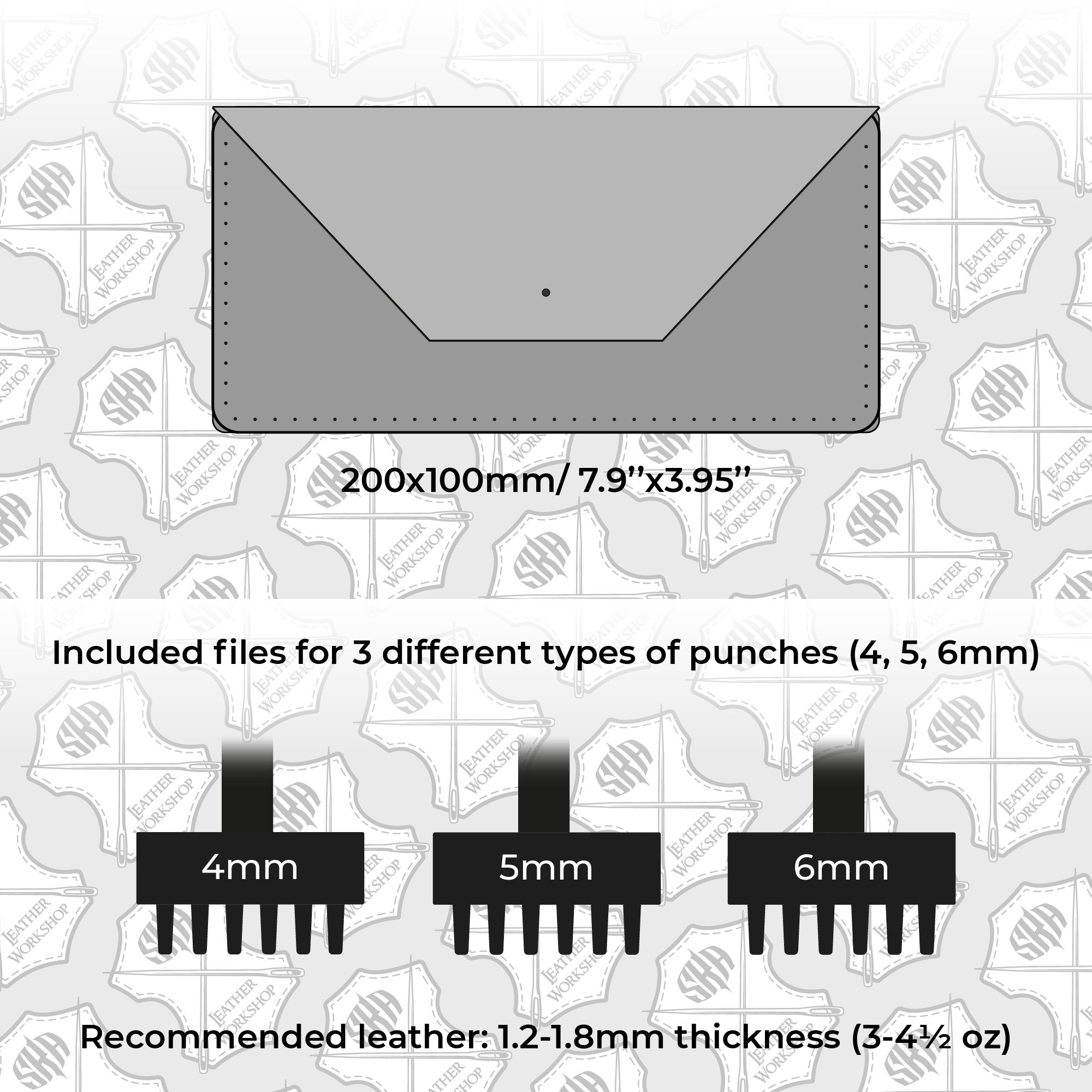 Leather Envelope Pattern Pdf, Envelope Template, Slim Wallet Pattern ...