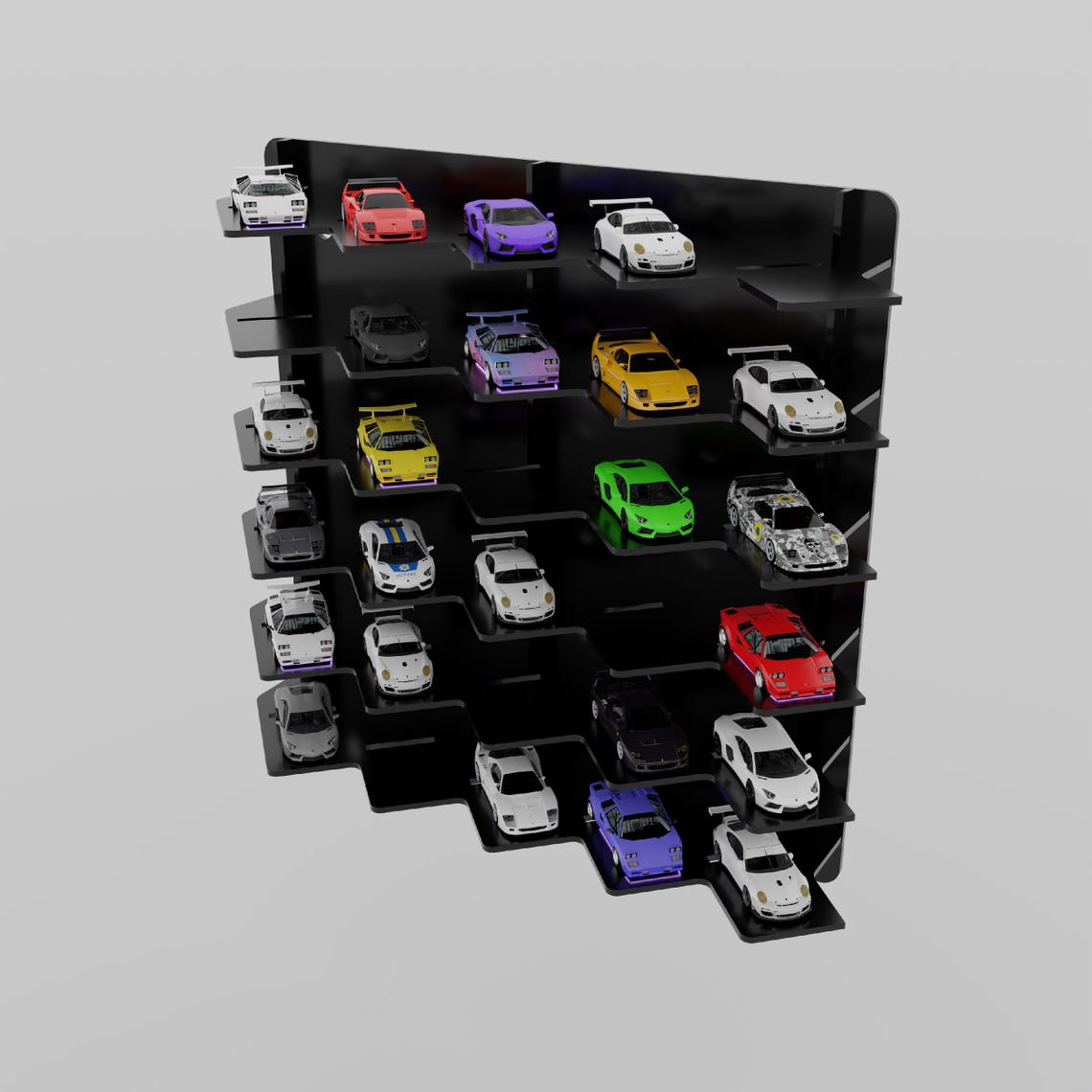 Diecast Display Stand 1/64, Diecast Storage, Laser Cut Template, Dxf ...