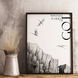 GOT Poster Three Dragons Winter is Here Season 8 Instant - Etsy
