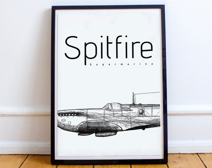 Spitfire Aircrafts, Aviation Posters, Military Gifts, World War Art ...