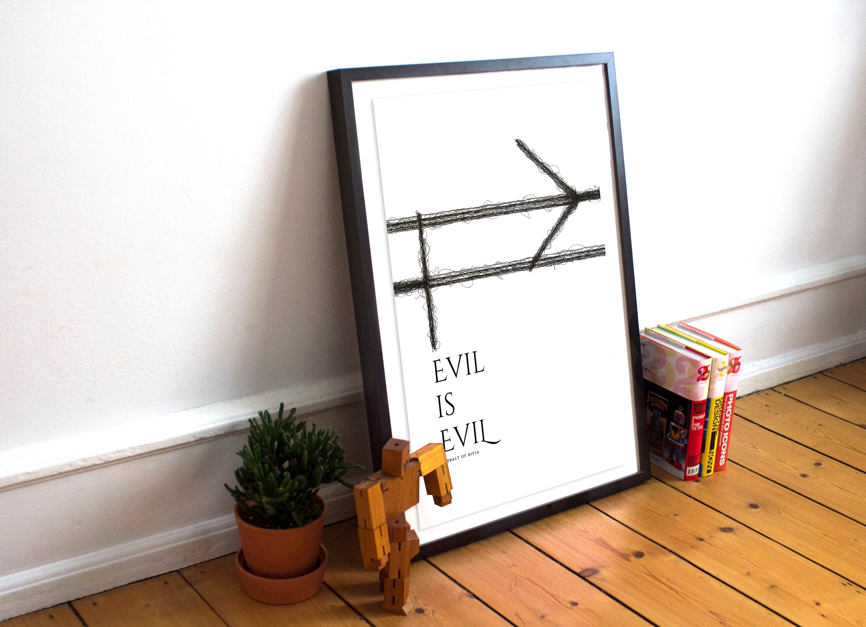 Quote Poster - Geralt of Rivia - Evil is Evil- Instant Download ...