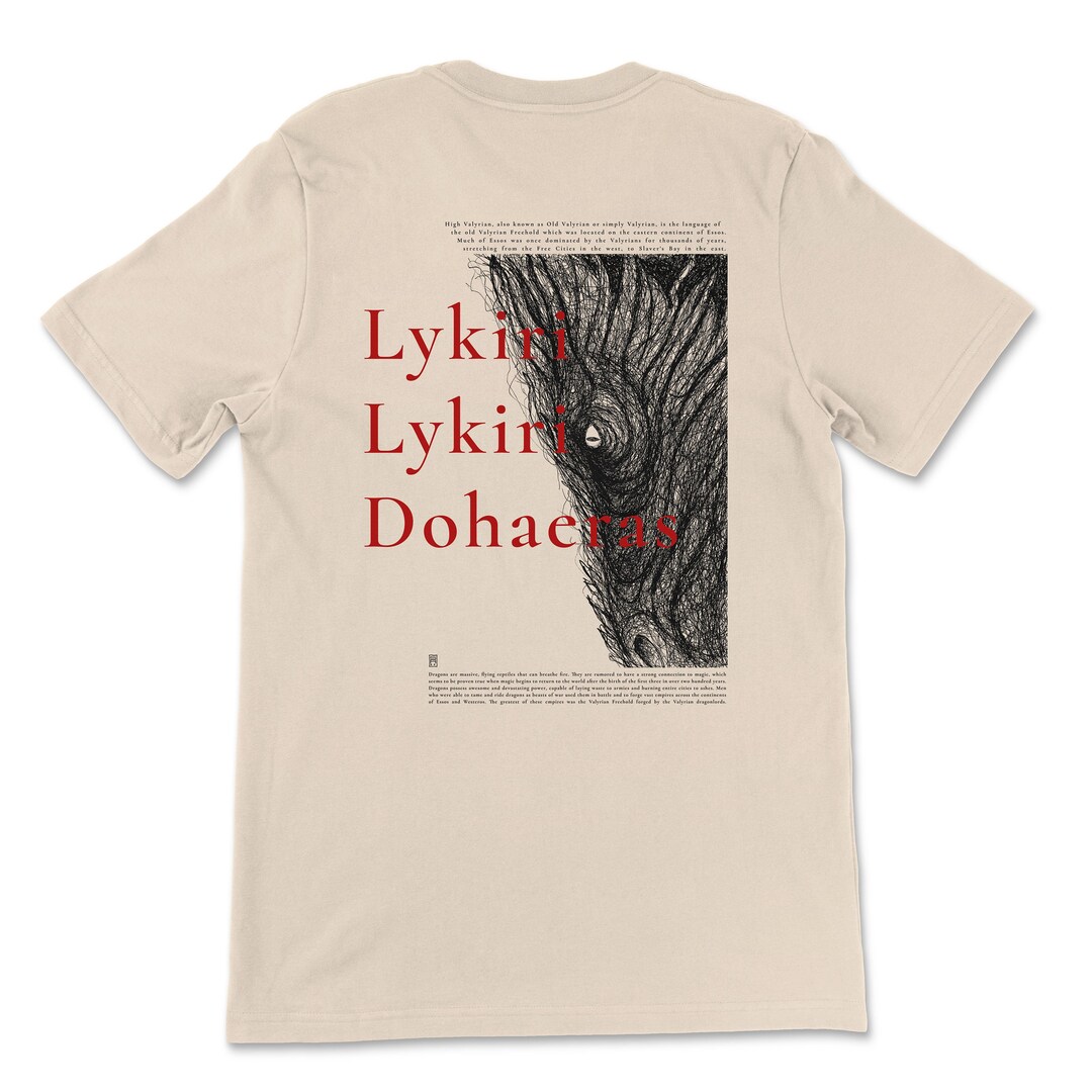 HOTD Lykiri Dohaeras T-shirt: High Valyrian Dragons Design - Etsy