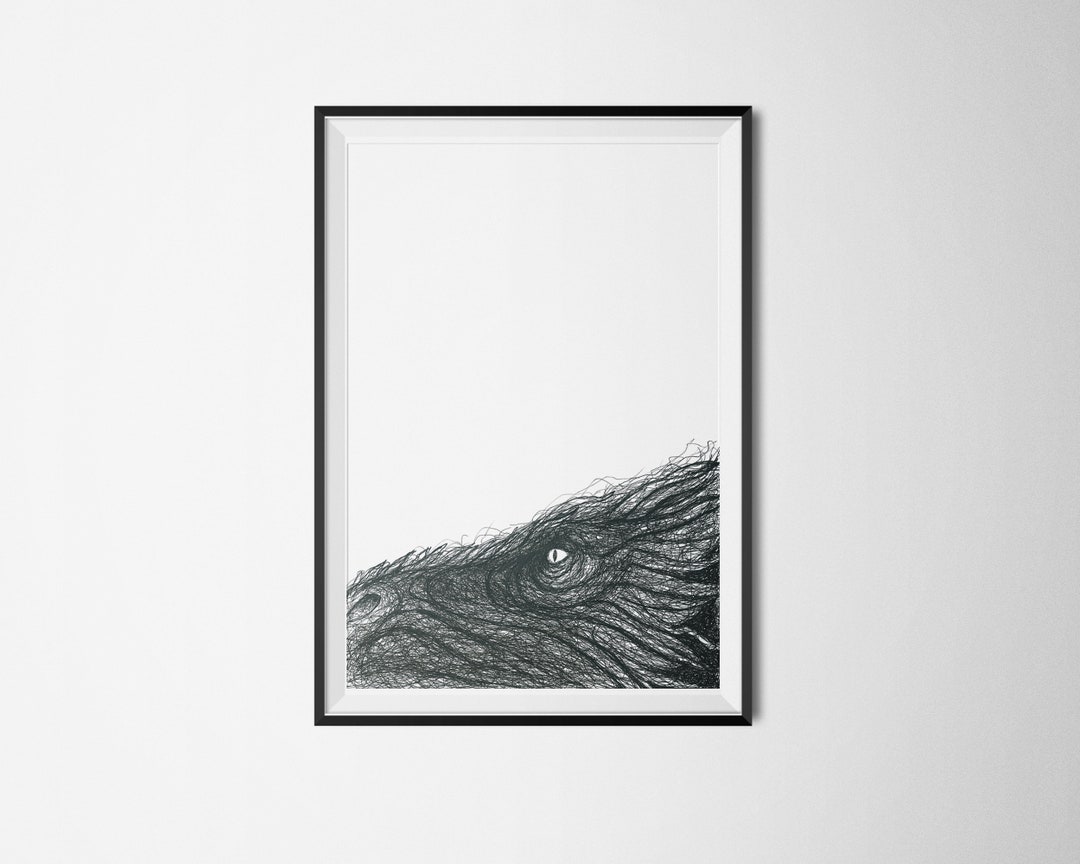 The Dragon - Ink Drawing Poster - Art Print - Instant Download - Etsy