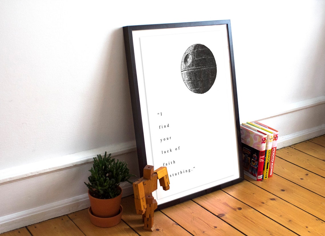 Death Star Poster Vader Quote the Force Fanart Instant - Etsy