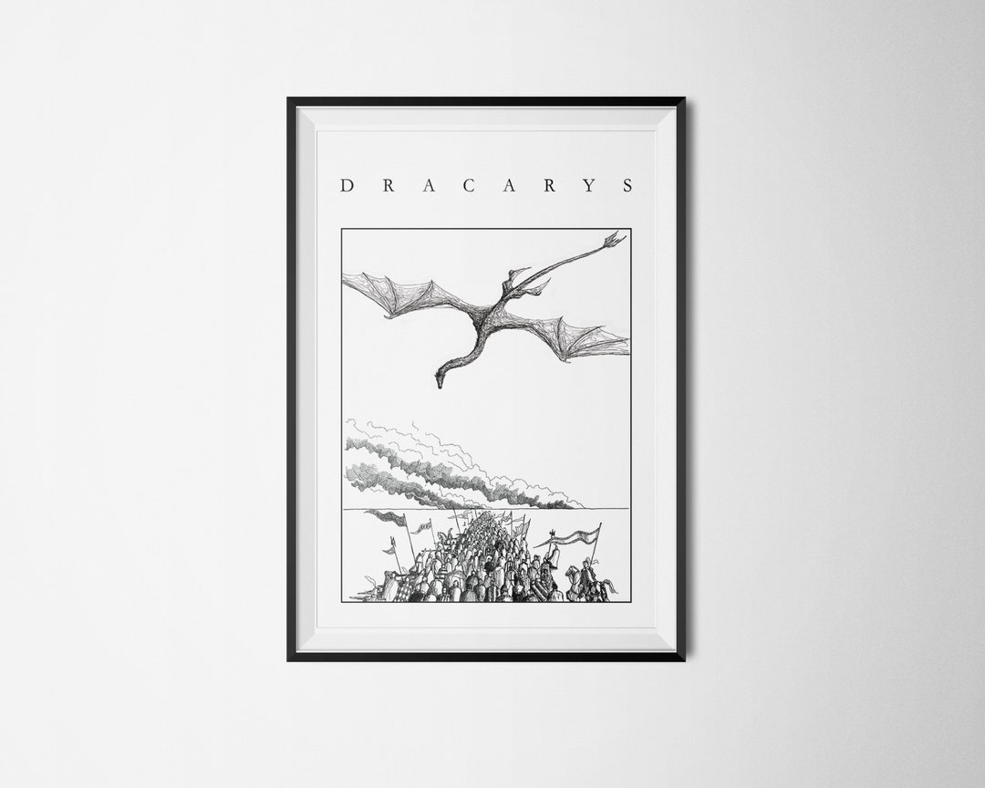 HOTD Poster - Dracarys - Caraxes and Army - GOT Print Instant Download - Etsy