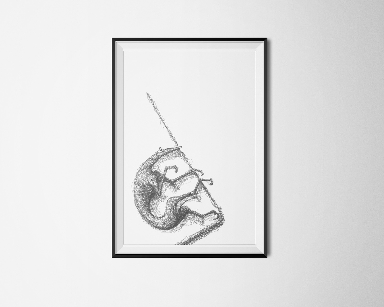 Impresión de galgo durmiendo - Dibujo a tinta - Etsy México