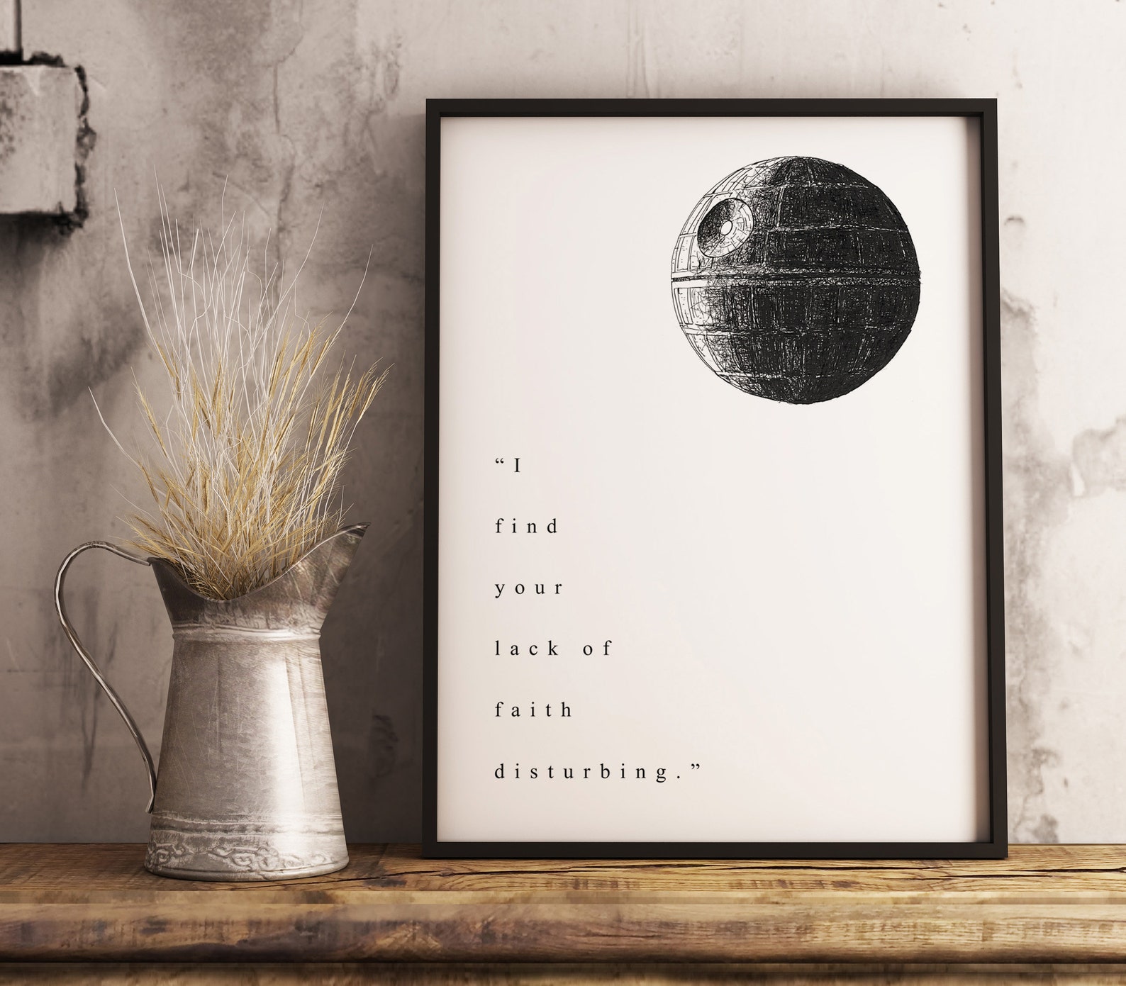 Death Star Poster Vader Quote the Force Fanart Instant - Etsy