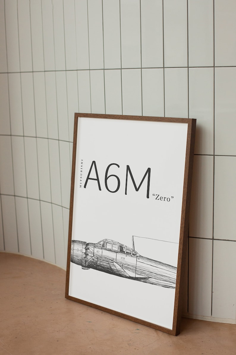 Mitsubishi A6M Zero Print - Ww2 Japanese Fighter Plane - Minimalist ...